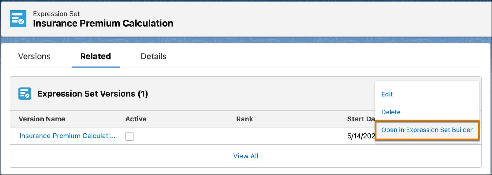 Unidade Set Up an Expression Set | Salesforce Trailhead