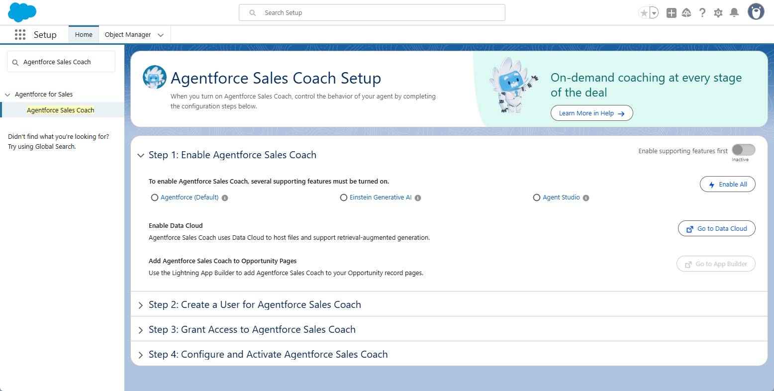 Set Up and Enable Sales Coach in Agentforce