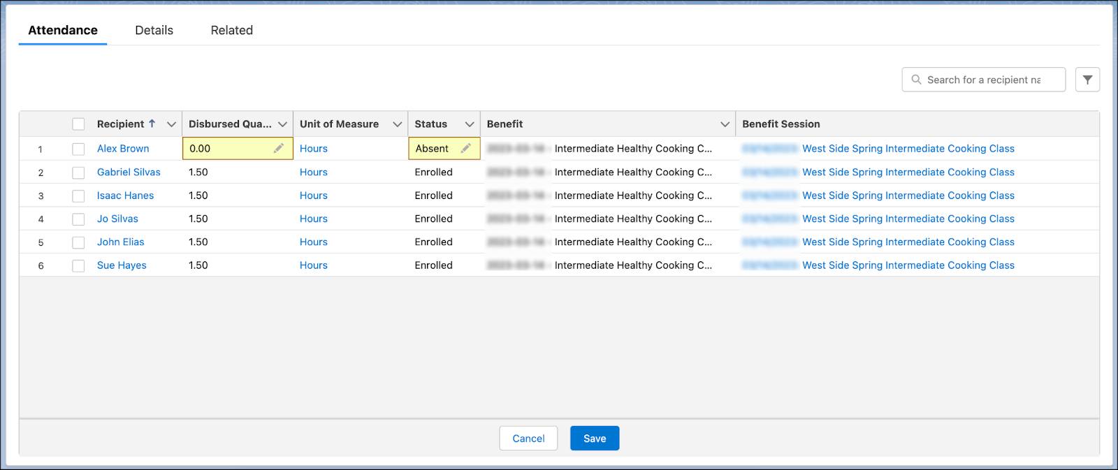 Manage Schedule Participants and Attendance Unit | Salesforce