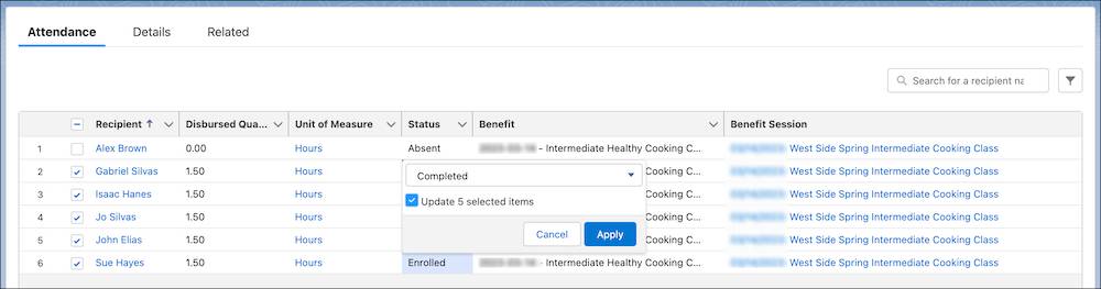 Manage Schedule Participants and Attendance Unit | Salesforce