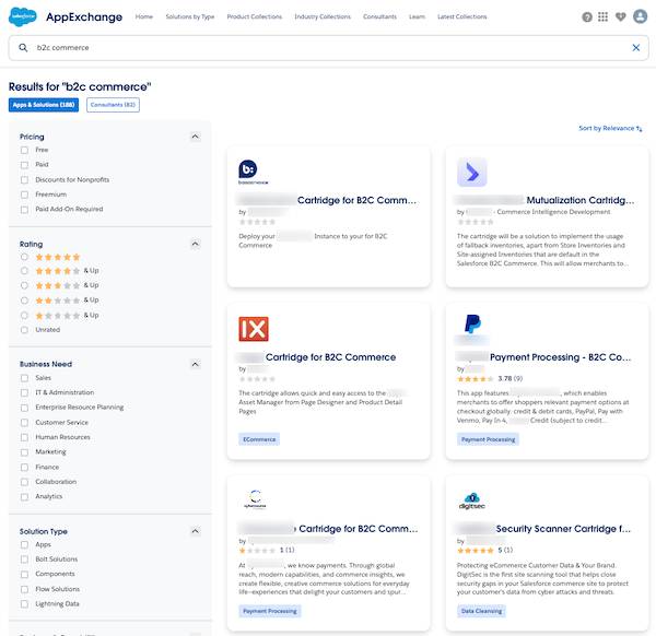Discover B2C Commerce Solutions on AppExchange | Salesforce Trailhead