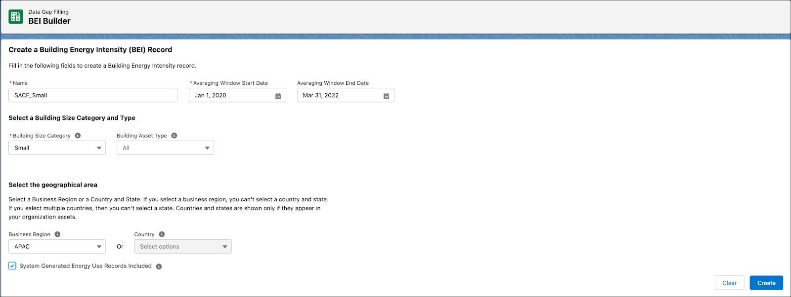 Benchmark Building Energy Intensity and Fill Gaps in the Carbon
