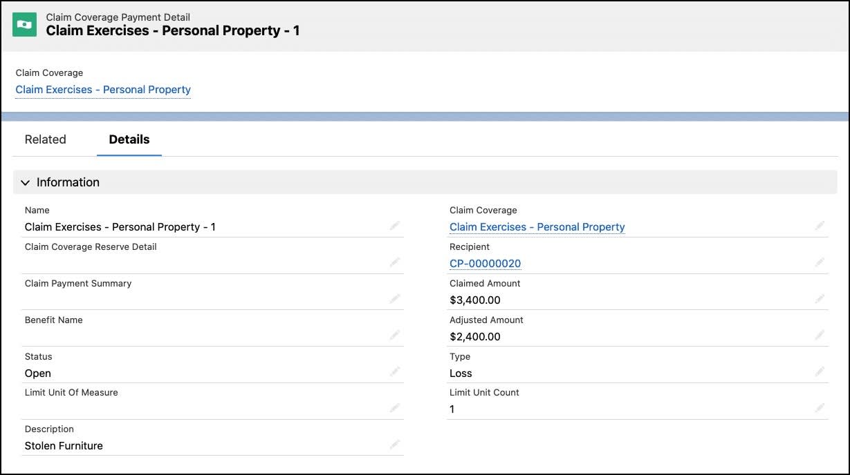 Create Loss and Expense Payments | Salesforce Trailhead