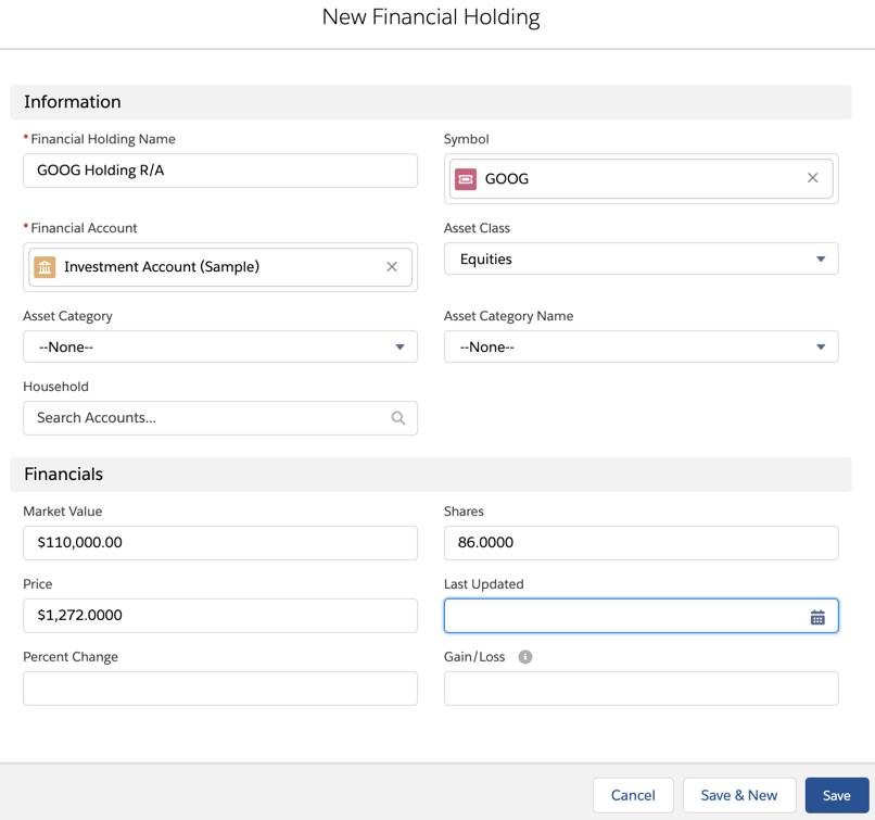 Create Financial Accounts and Holdings Unit | Salesforce Trailhead