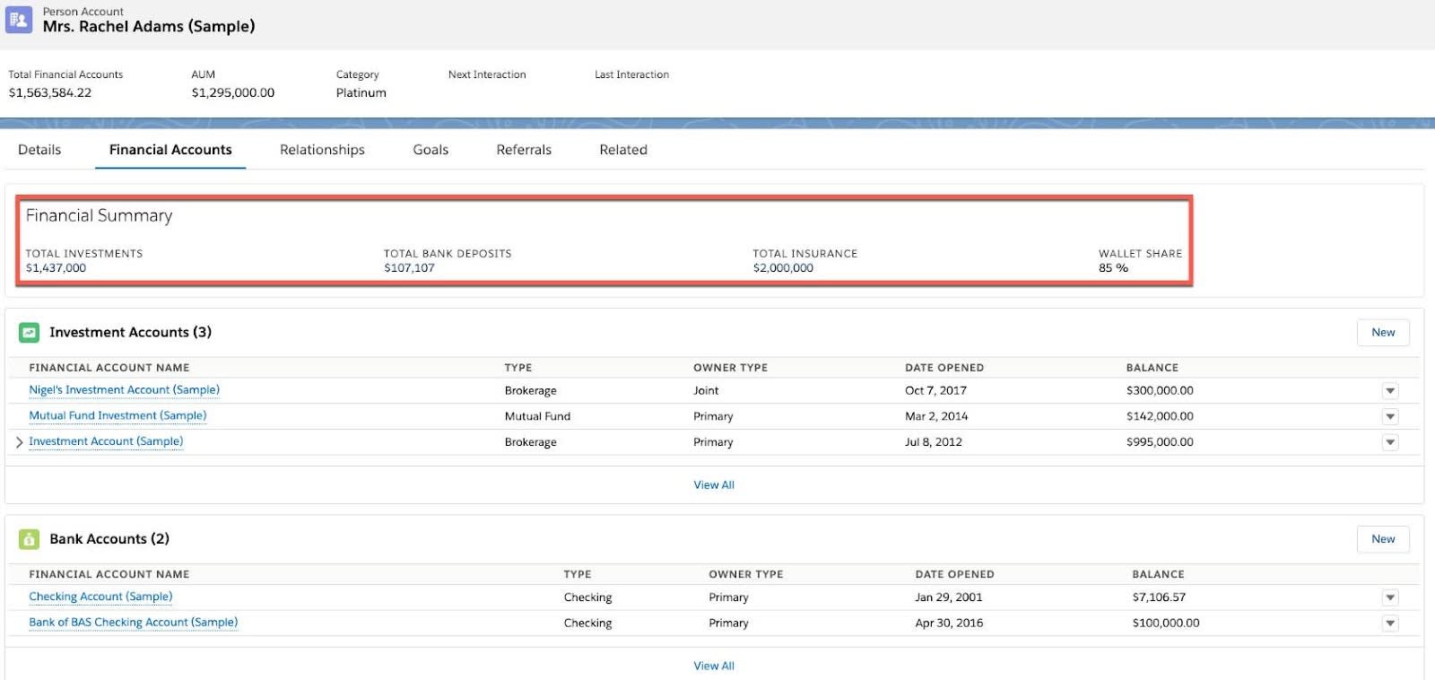 Create Financial Accounts and Holdings | Salesforce Trailhead