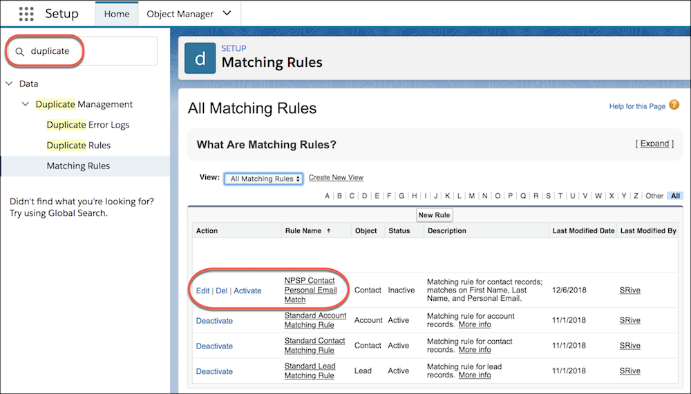 Manage Duplicate Contacts And Accounts Unit Salesforce Trailhead