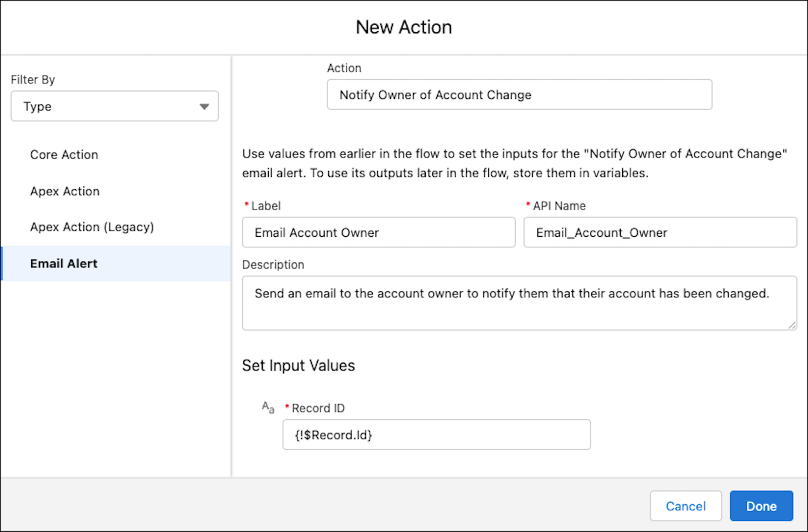 Comunicar usando o elemento Action | Salesforce Trailhead