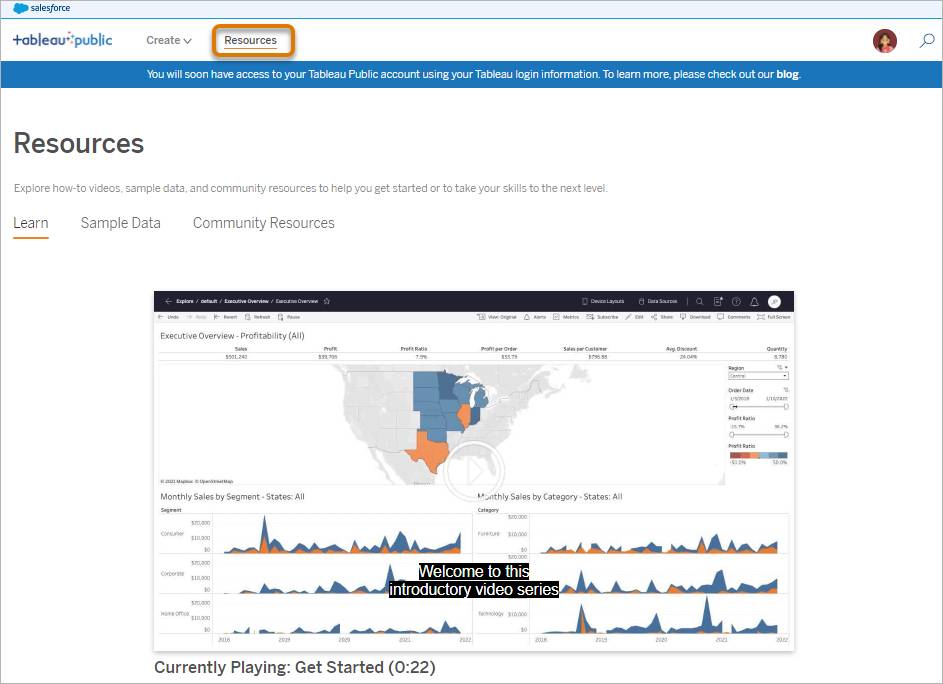 Navigate Tableau Public Unit | Salesforce Trailhead