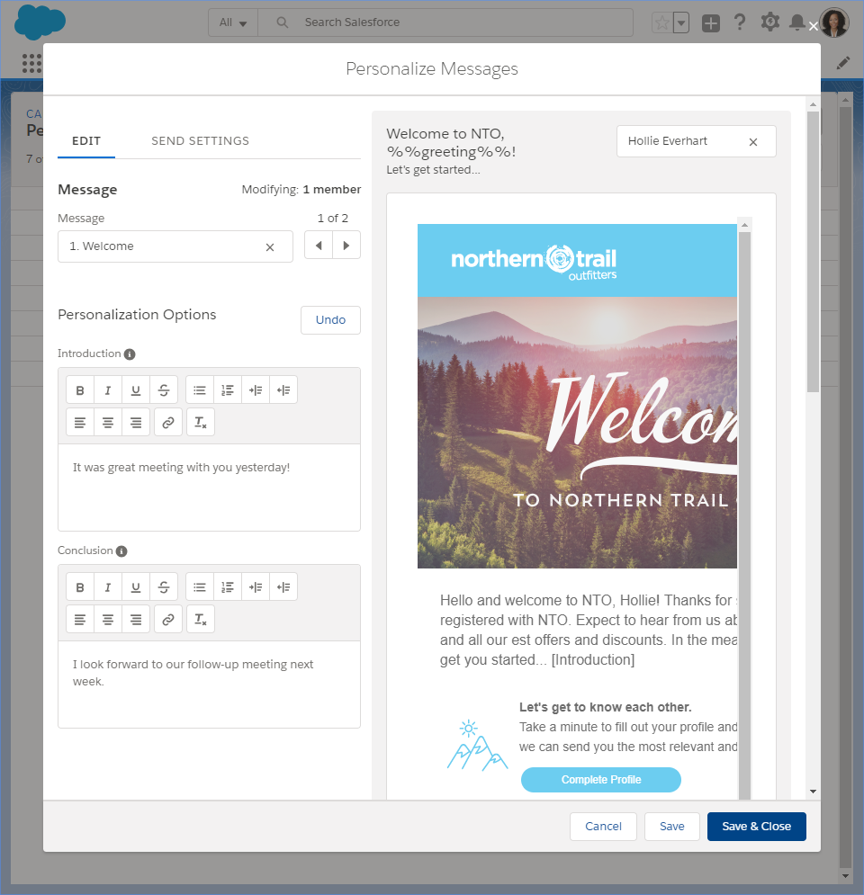 Personalize and Send Campaign Messages Unit | Salesforce Trailhead Personalize and Send Campaign Messages Unit | Salesforce Trailhead