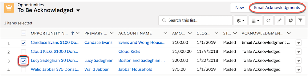 Acknowledge a Donation Unit | Salesforce Trailhead