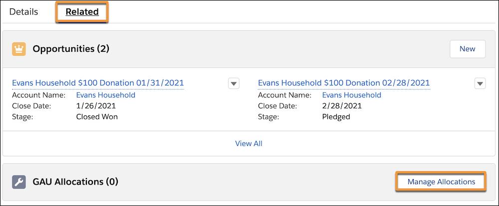 Create And Edit Donation Allocations Unit Salesforce Trailhead