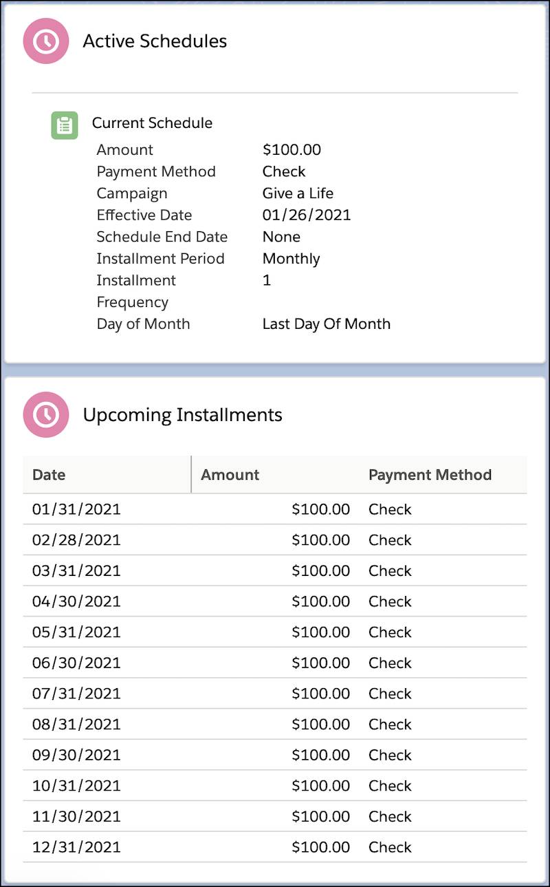 Create Recurring Donations Unit Salesforce Trailhead