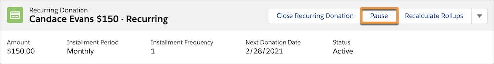 Create Recurring Donations Unit Salesforce Trailhead