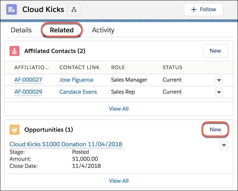 Create Matching Gifts | Salesforce Trailhead