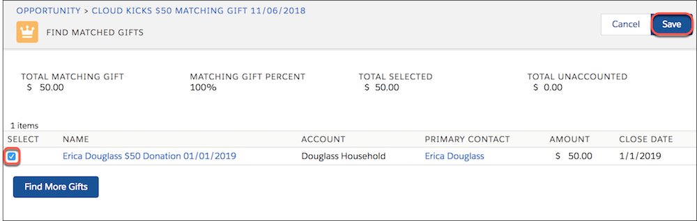 Create Matching Gifts | Salesforce Trailhead