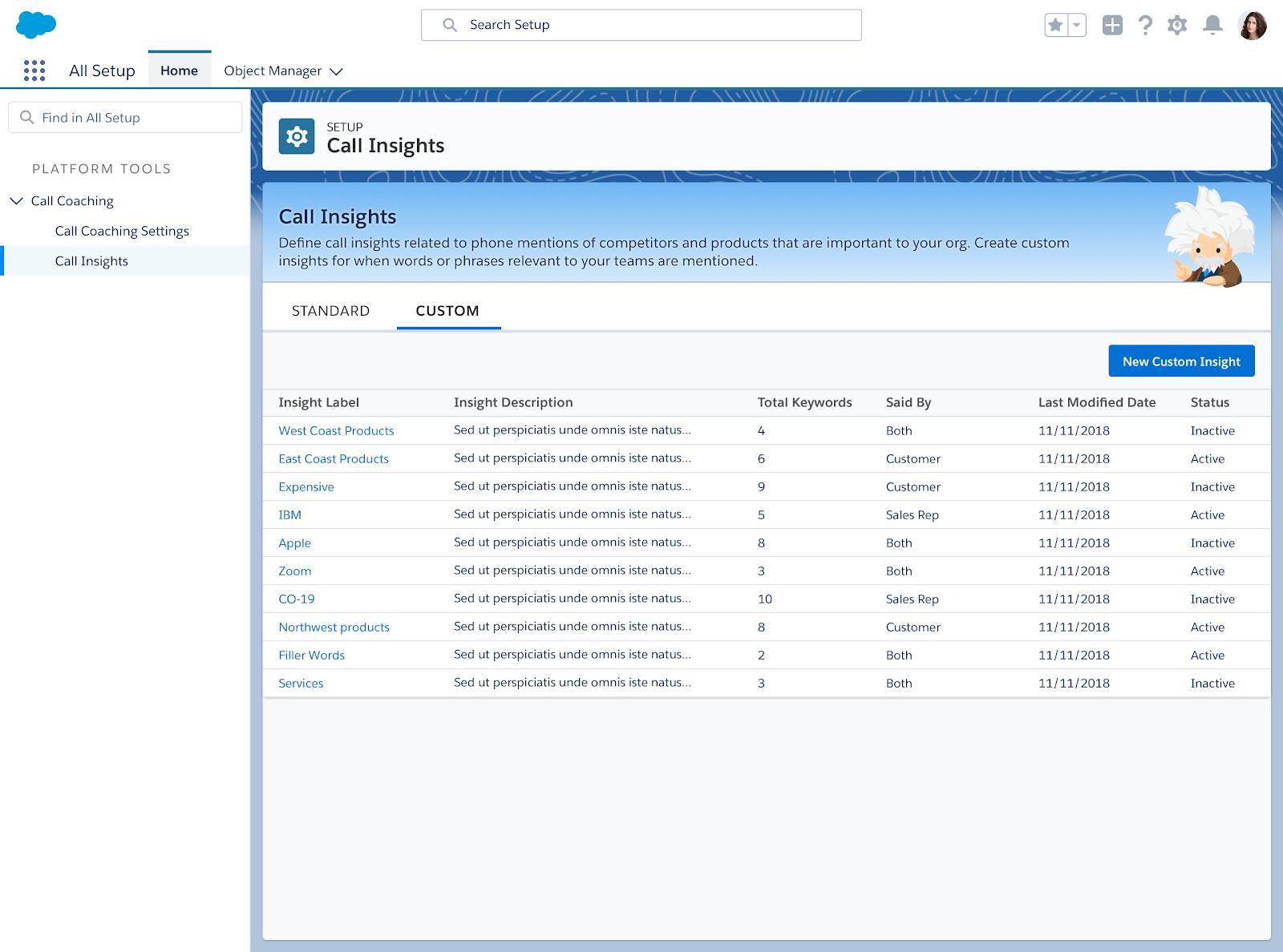 Set Up Einstein Conversation Insights Unit Salesforce Trailhead