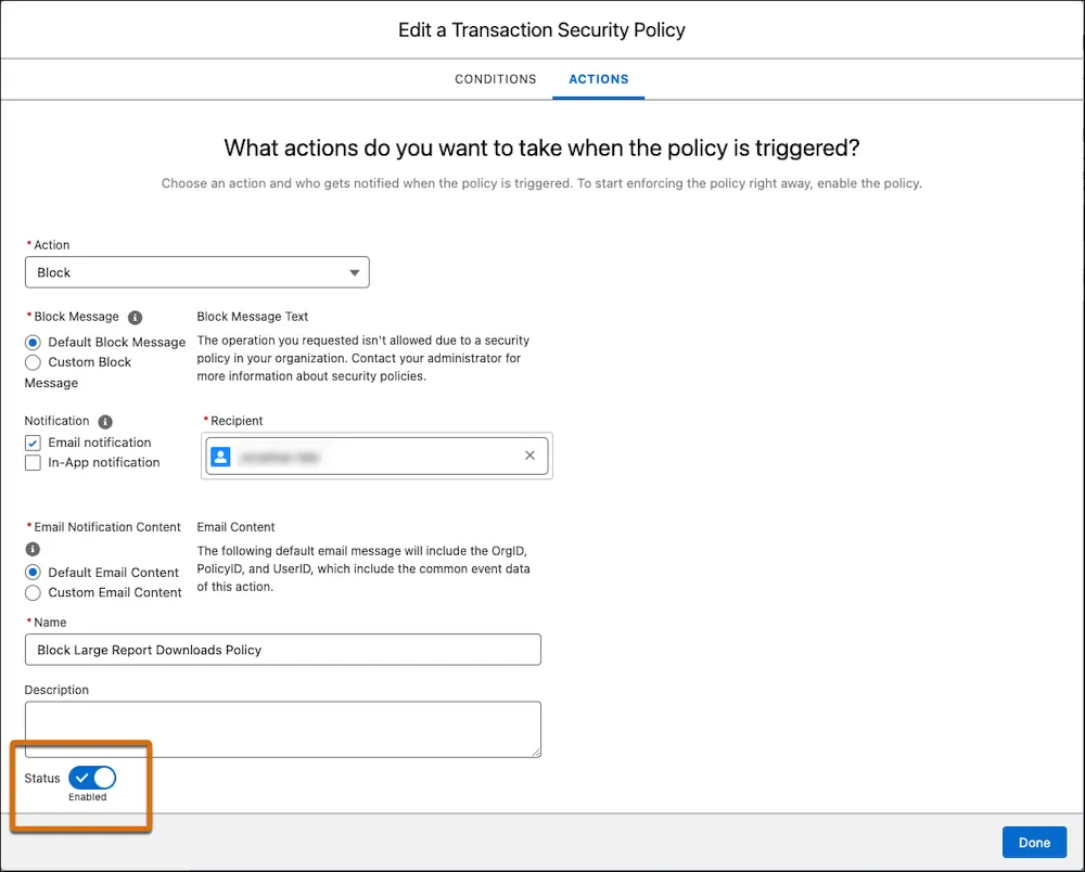 Create Transaction Security Policies
