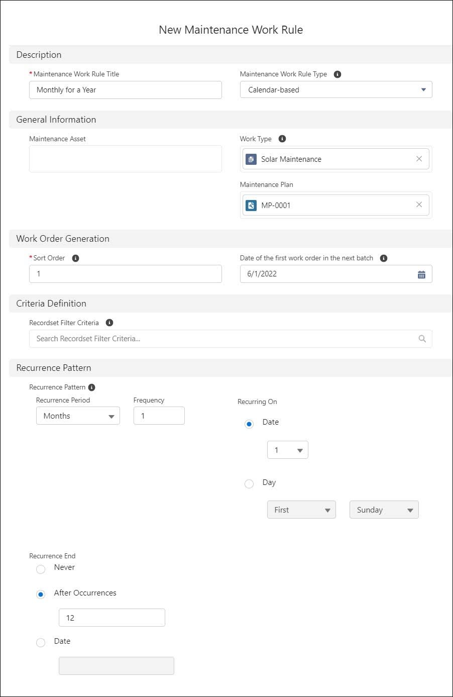 Create Maintenance Plans Unit | Salesforce Trailhead