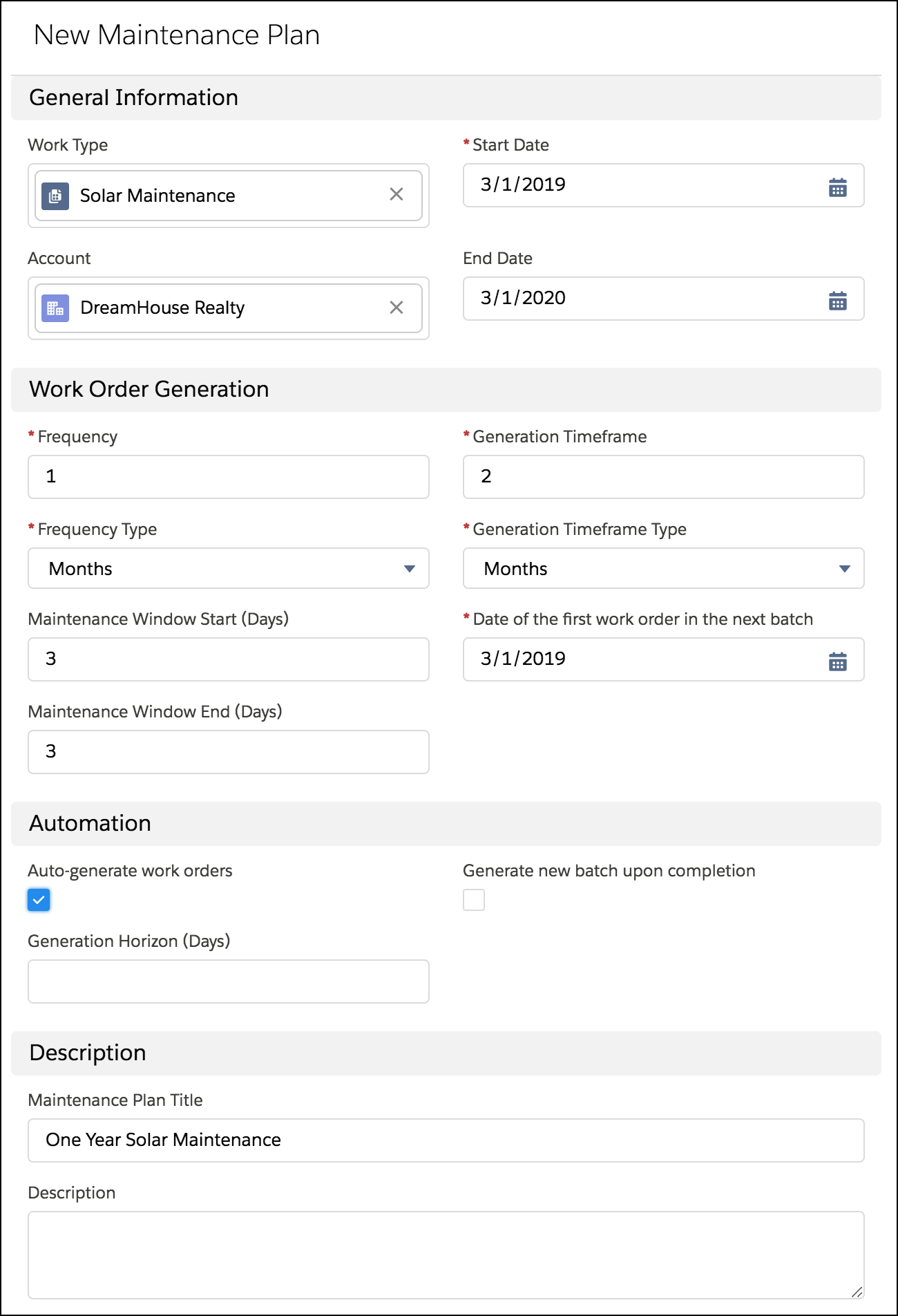 Create Maintenance Plans Unit | Salesforce Trailhead