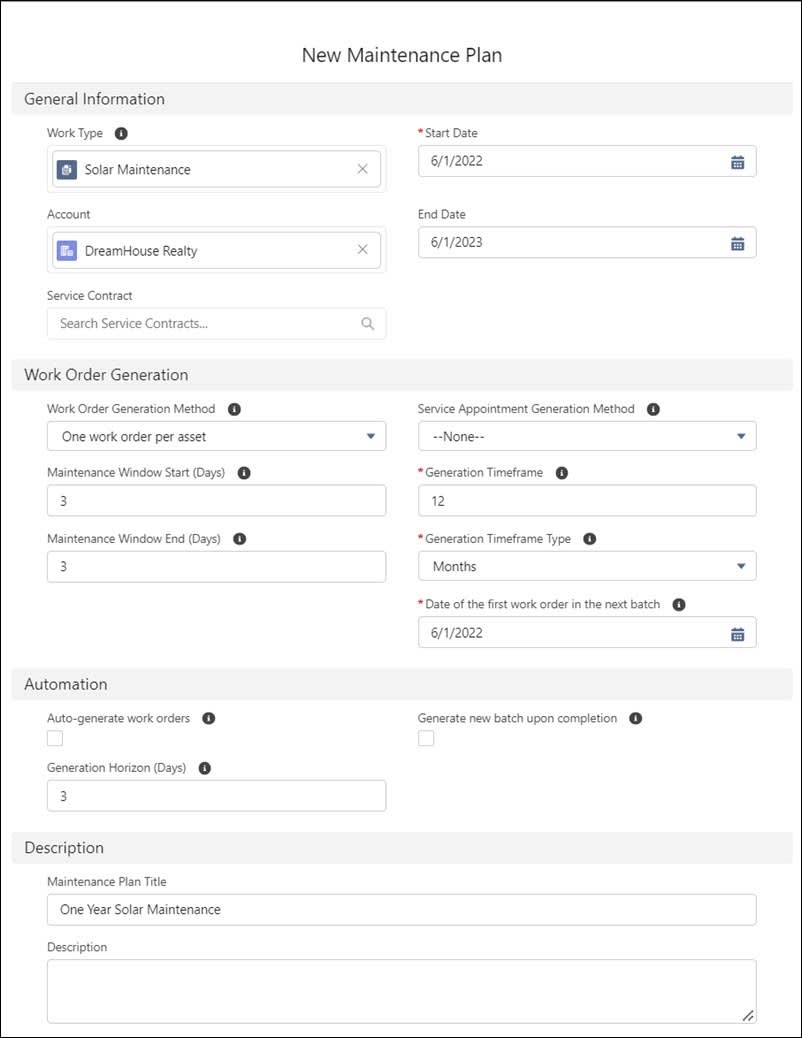 Create Maintenance Plans Unit | Salesforce Trailhead