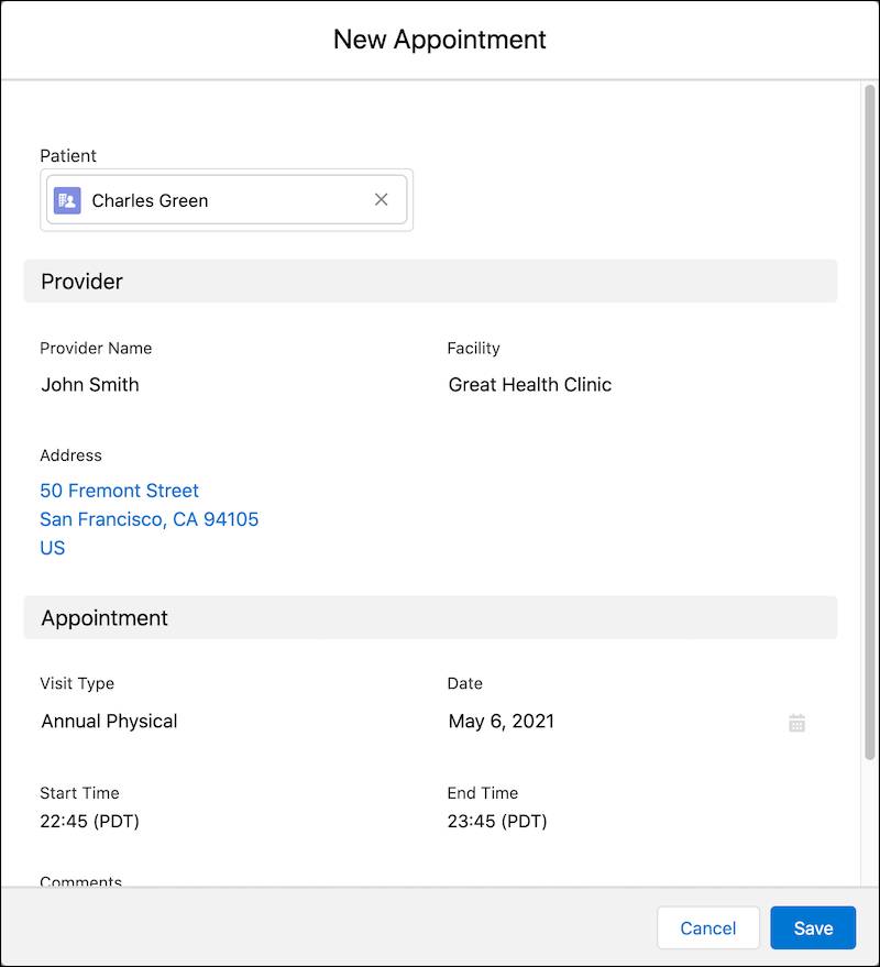 Manage Patient Appointments Unit Salesforce Trailhead