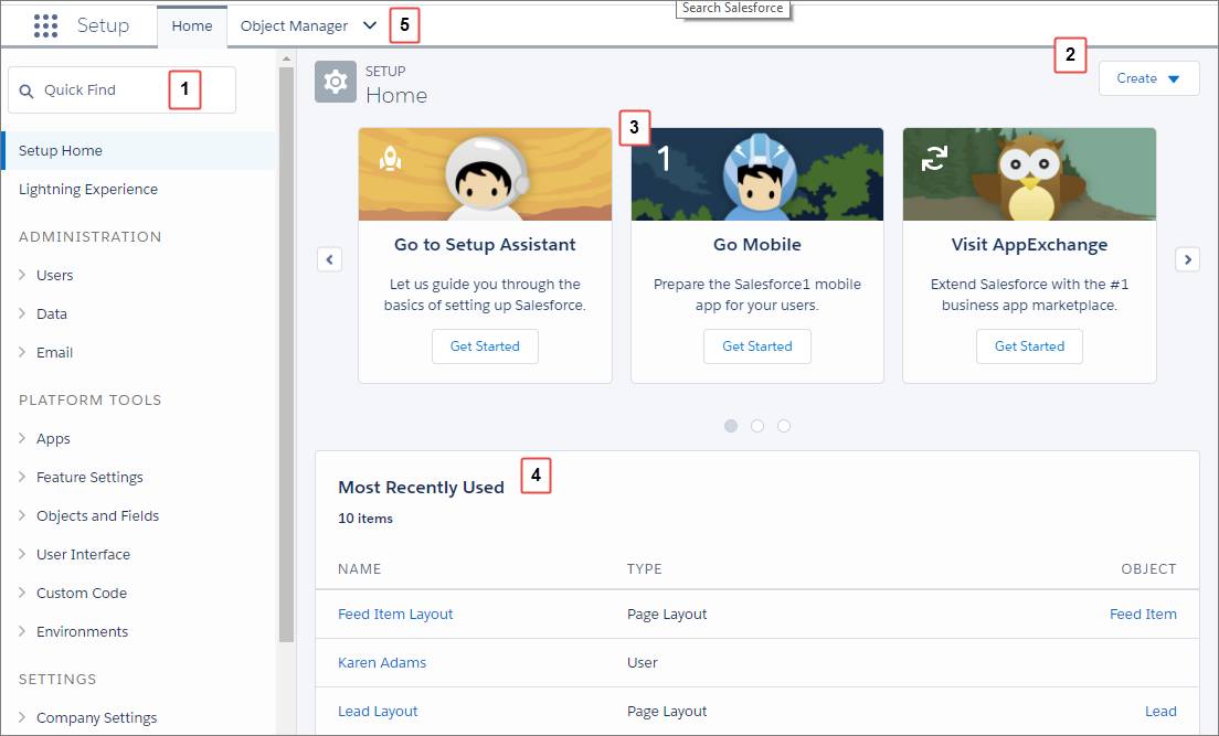 Lektion "Navigation im Setup" | Salesforce Trailhead