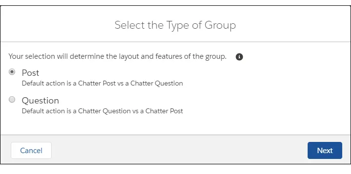 Chatter Groups Collaboration Types | Salesforce Trailhead