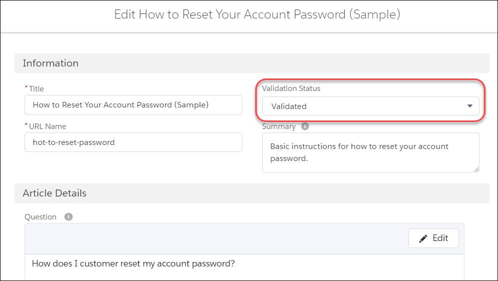 Set Up The Validation Status Unit Salesforce Trailhead