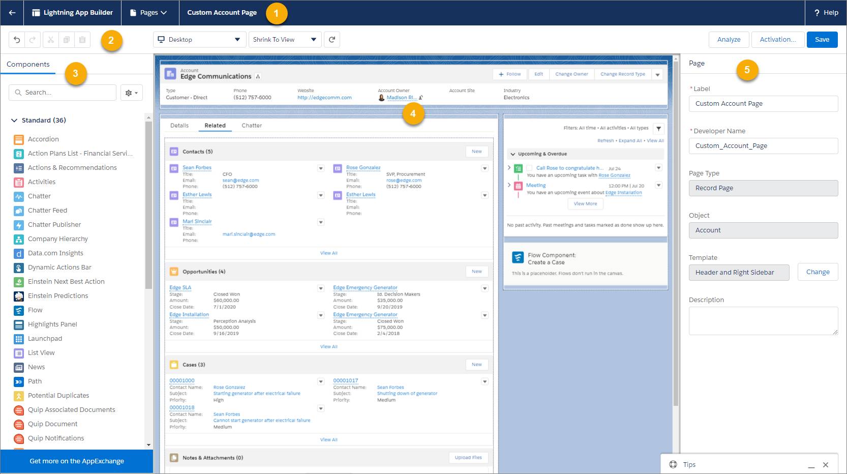 Unidad Primeros pasos con el Lightning App Builder (Generador de