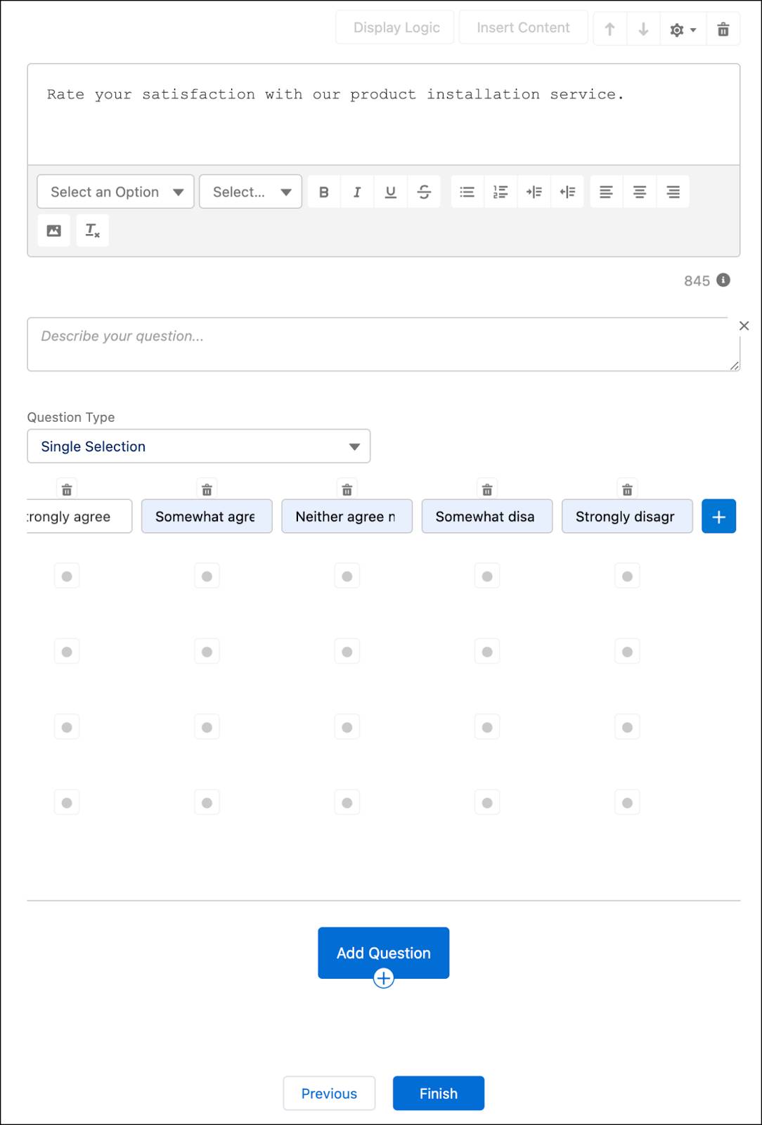 Unidad Build a Survey with Matrix Questions | Salesforce Trailhead