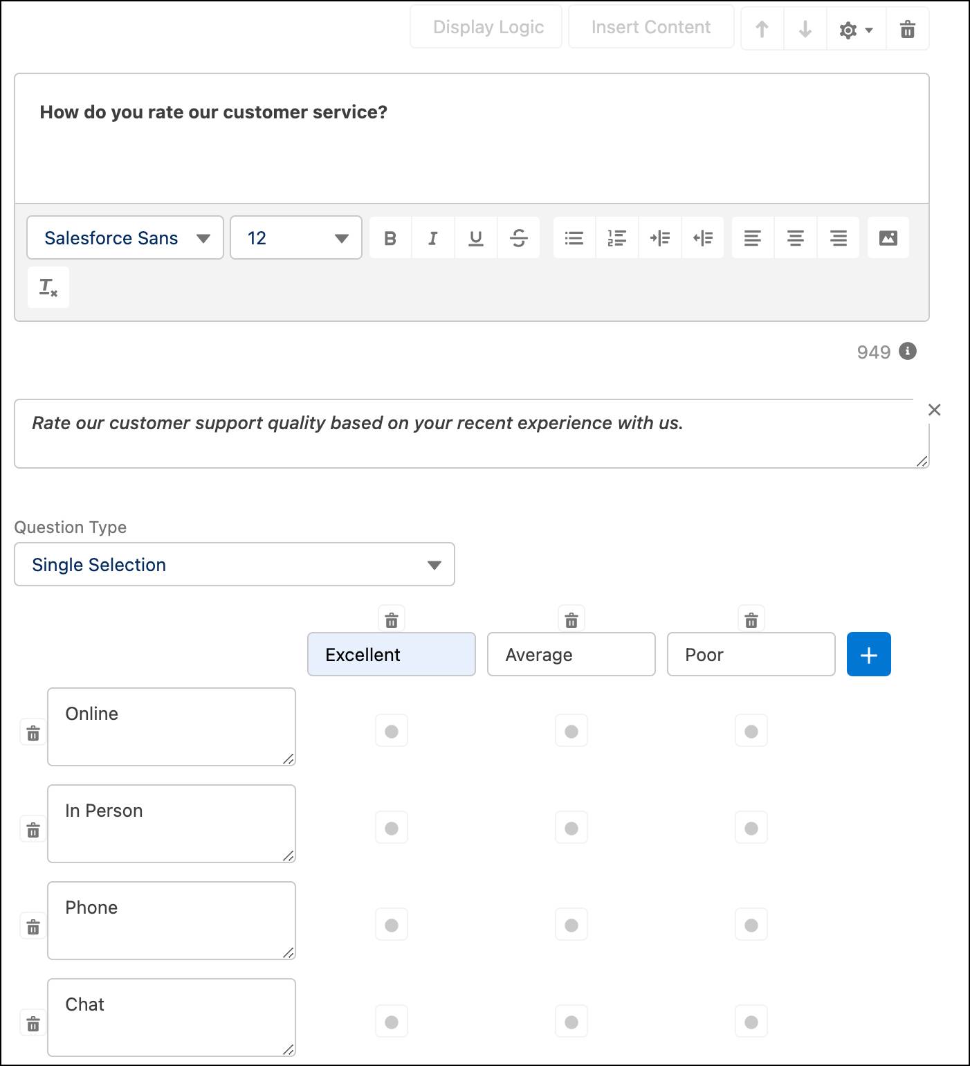Get Started with Matrix Questions | Salesforce Trailhead
