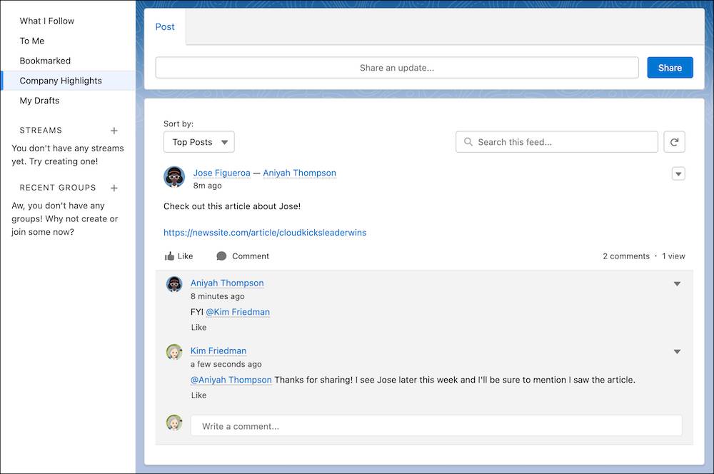 Collaboration avec Chatter | Salesforce Trailhead