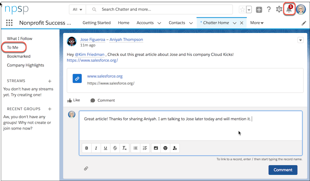 Unité Collaboration avec Chatter | Salesforce Trailhead