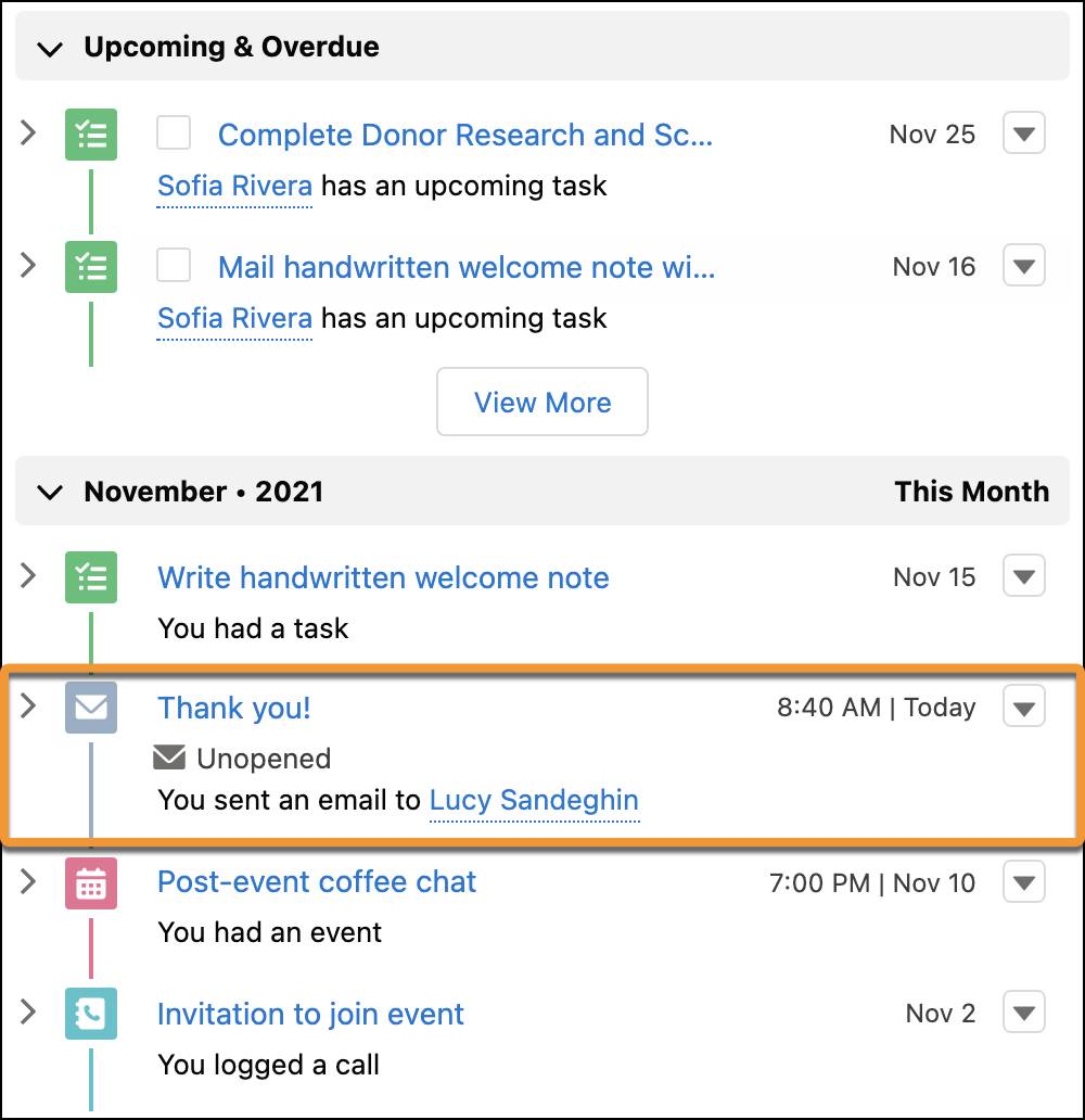 Manage Donors, Tasks, Events, and Email | Salesforce Trailhead