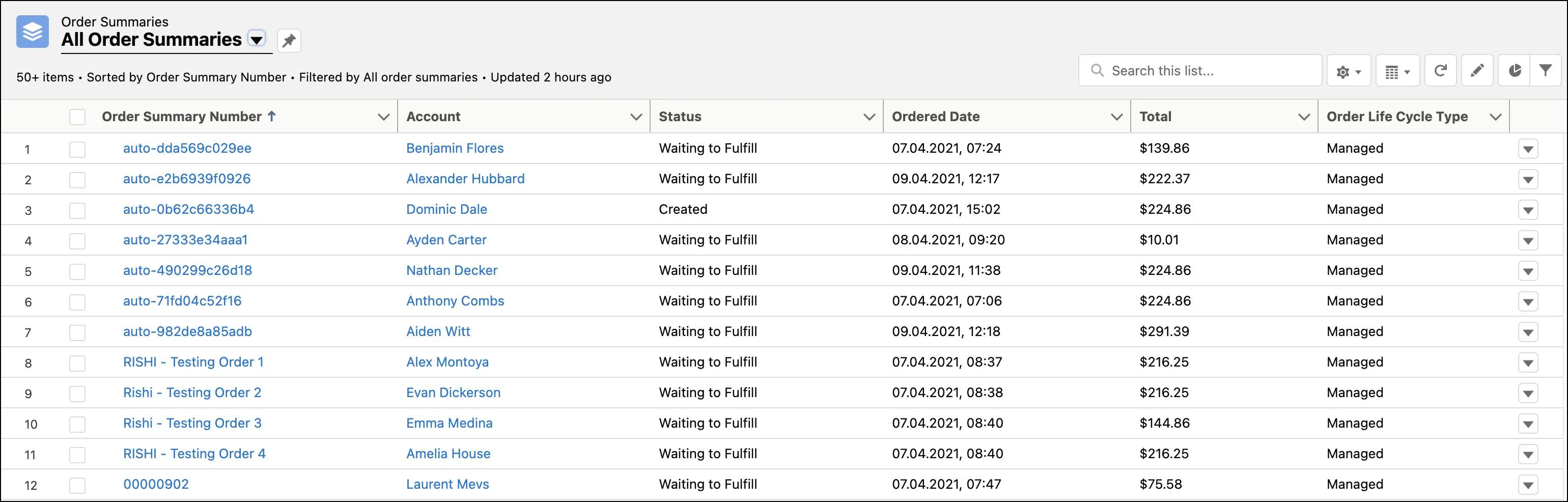 Explorar la consola de gestión de pedidos | Salesforce Trailhead