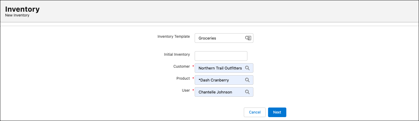 Create Inventory Transactions | Salesforce Trailhead