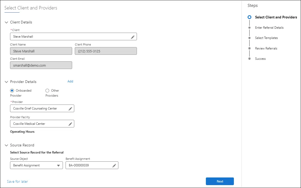 Configure The Provider Referral Guided Flow Salesforce Trailhead
