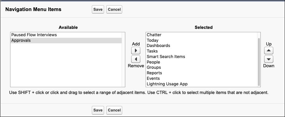 Lektion "Anpassen der Navigation" | Salesforce Trailhead