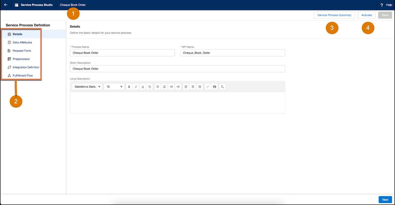 Create and Activate a Service Process Definition Unit | Salesforce