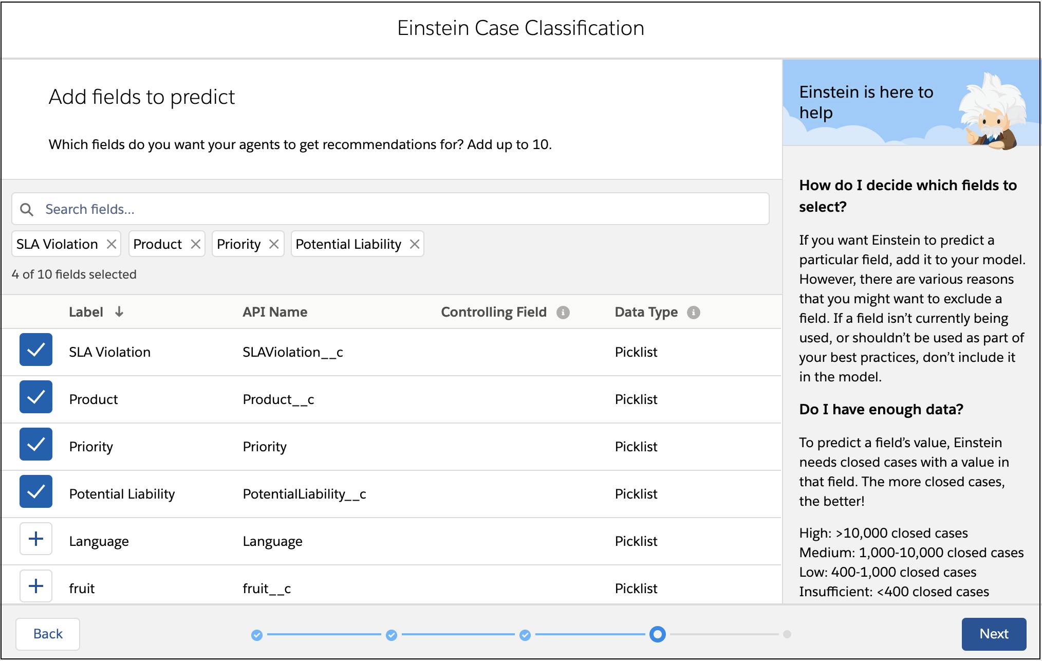 Unidade Turn On Einstein Case Classification Salesforce Trailhead