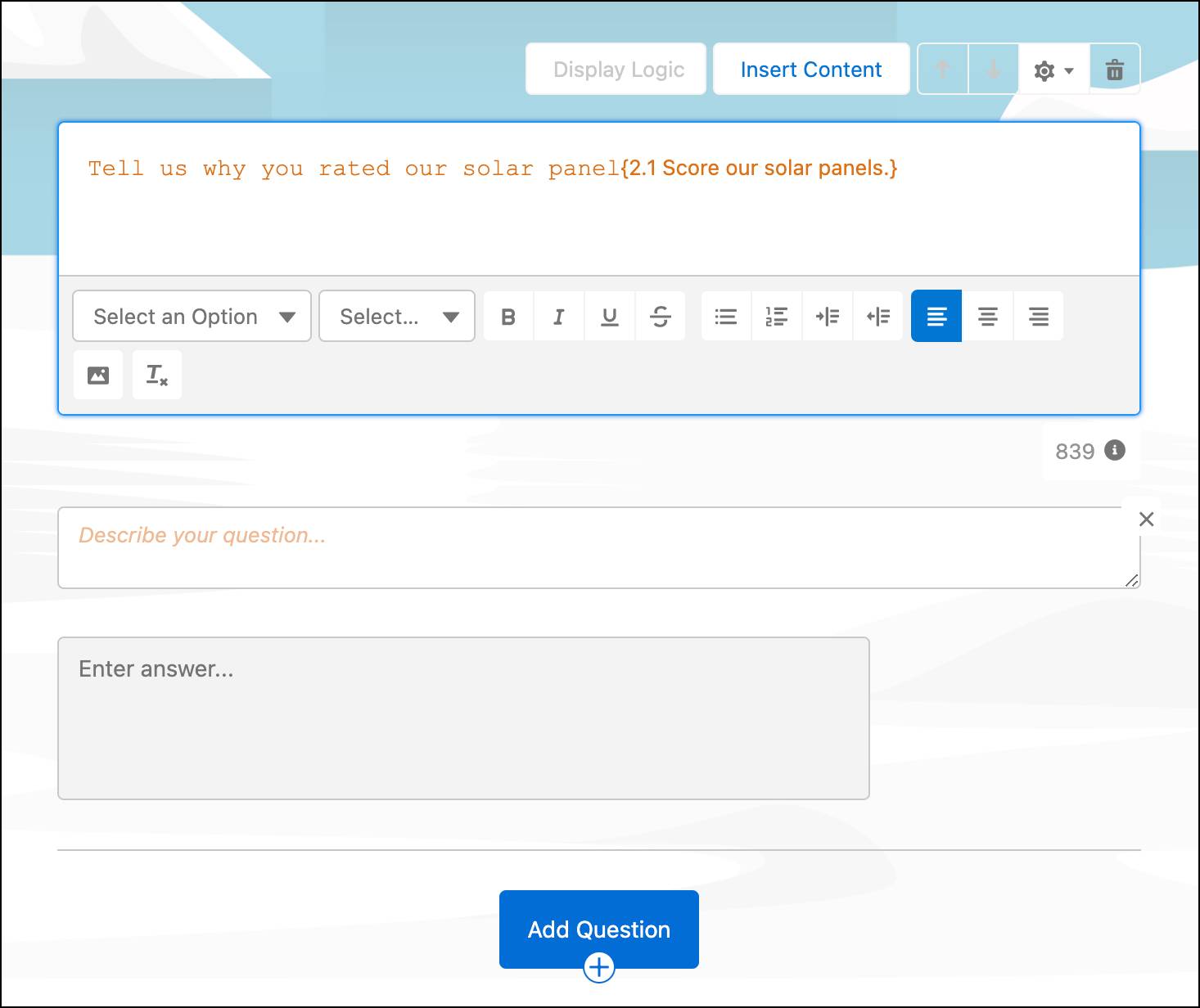 Build Your Survey and Select Default Settings Unit | Salesforce