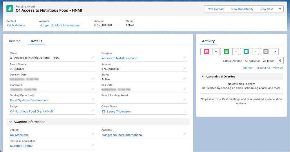 Manage Funding Awards and Disbursements | Salesforce Trailhead