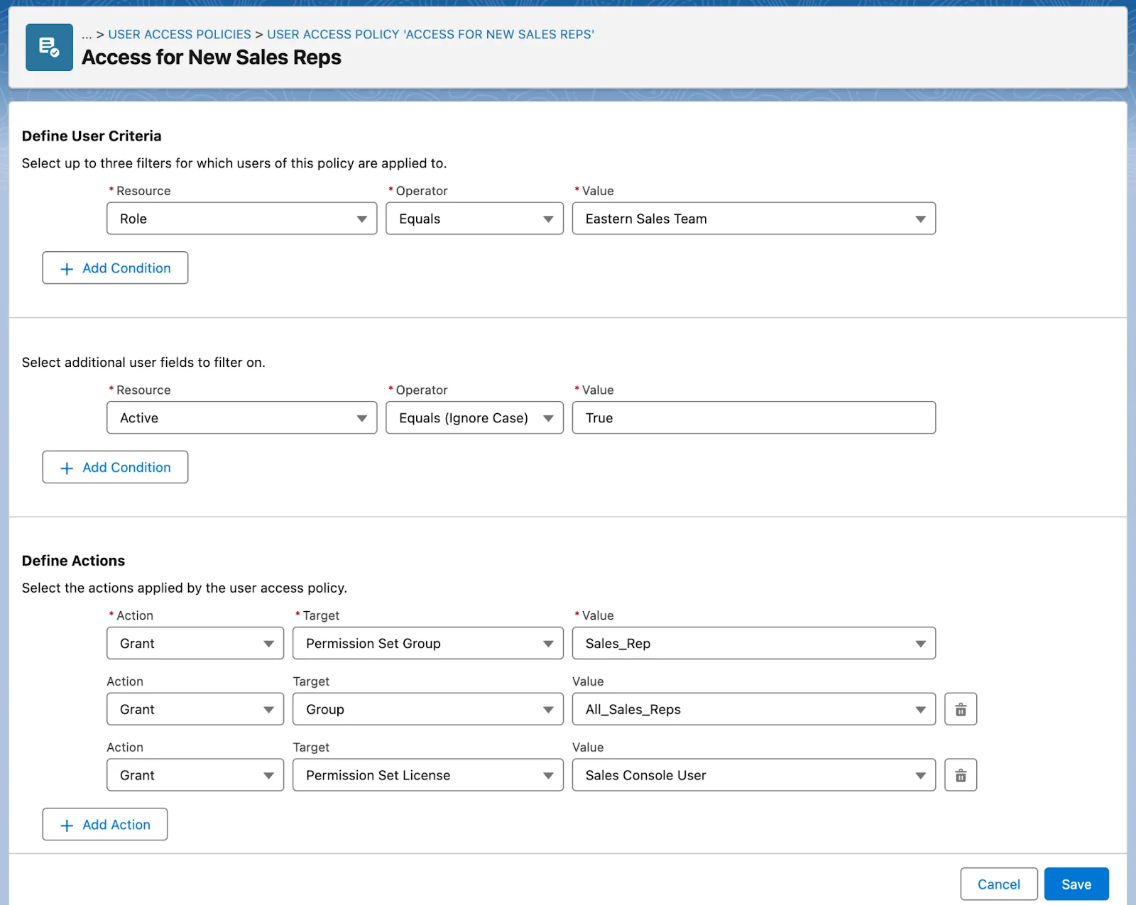 Create A User Access Policy Salesforce Trailhead