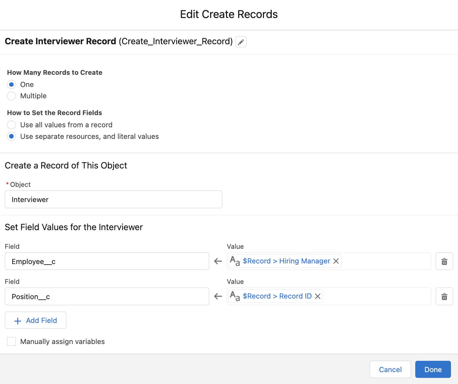 Build an Automation for Creating Interviewer Records Unit | Salesforce