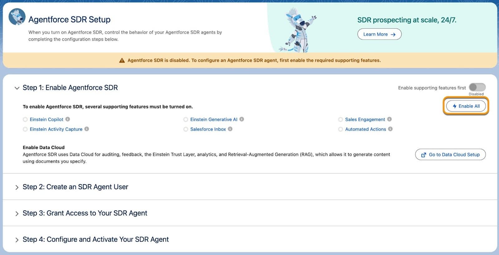 Configuration d’un agent SDR Agentforce | Salesforce Trailhead