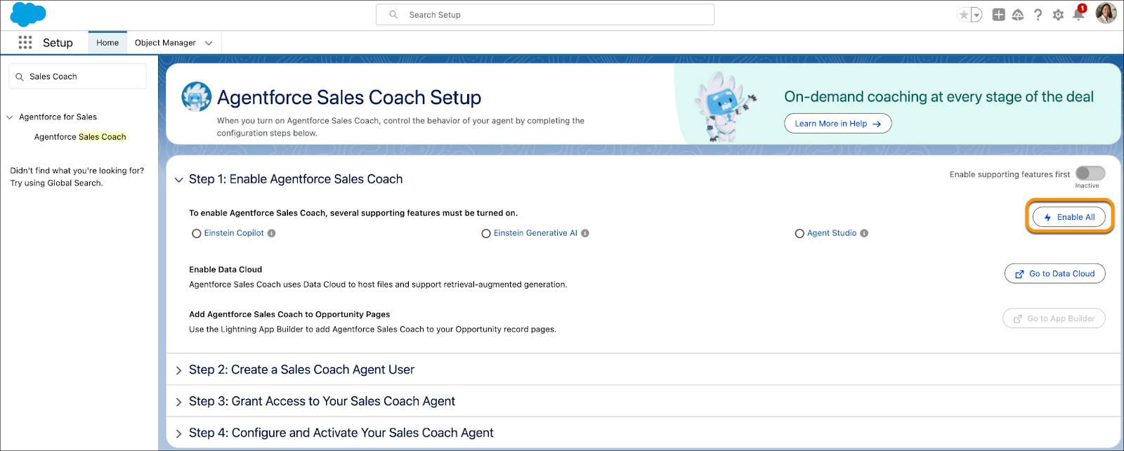 Enable Sales Coaching in Agentforce | Salesforce Trailhead
