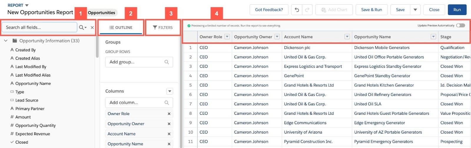 Crear un informe personalizado sencillo | Salesforce Trailhead