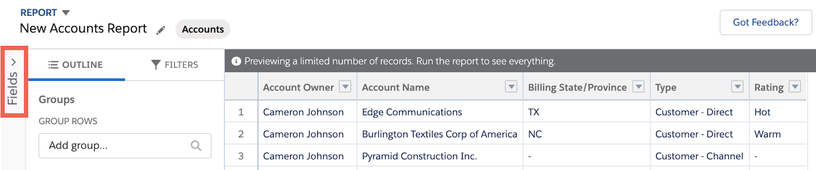 Filter Your Reports | Salesforce Trailhead