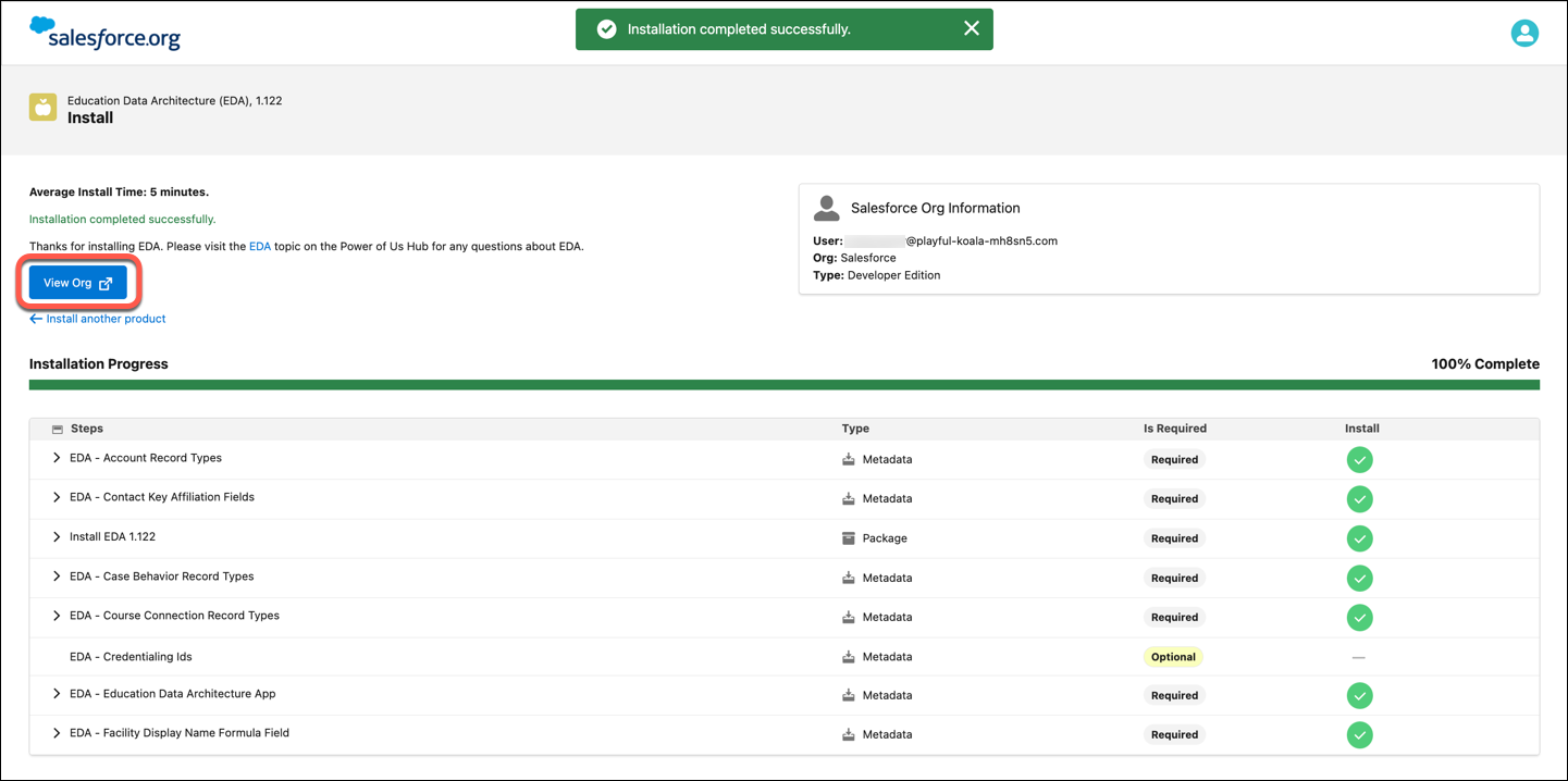 Install EDA Into a Trailhead Playground Unit | Salesforce Trailhead