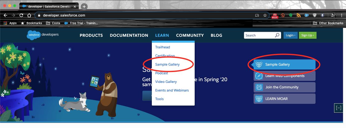 Unidad Get to Know the Sample Gallery | Salesforce Trailhead